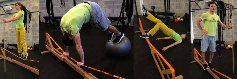 Indoor slackline Woodie - a great tool in physiotherapy and sports